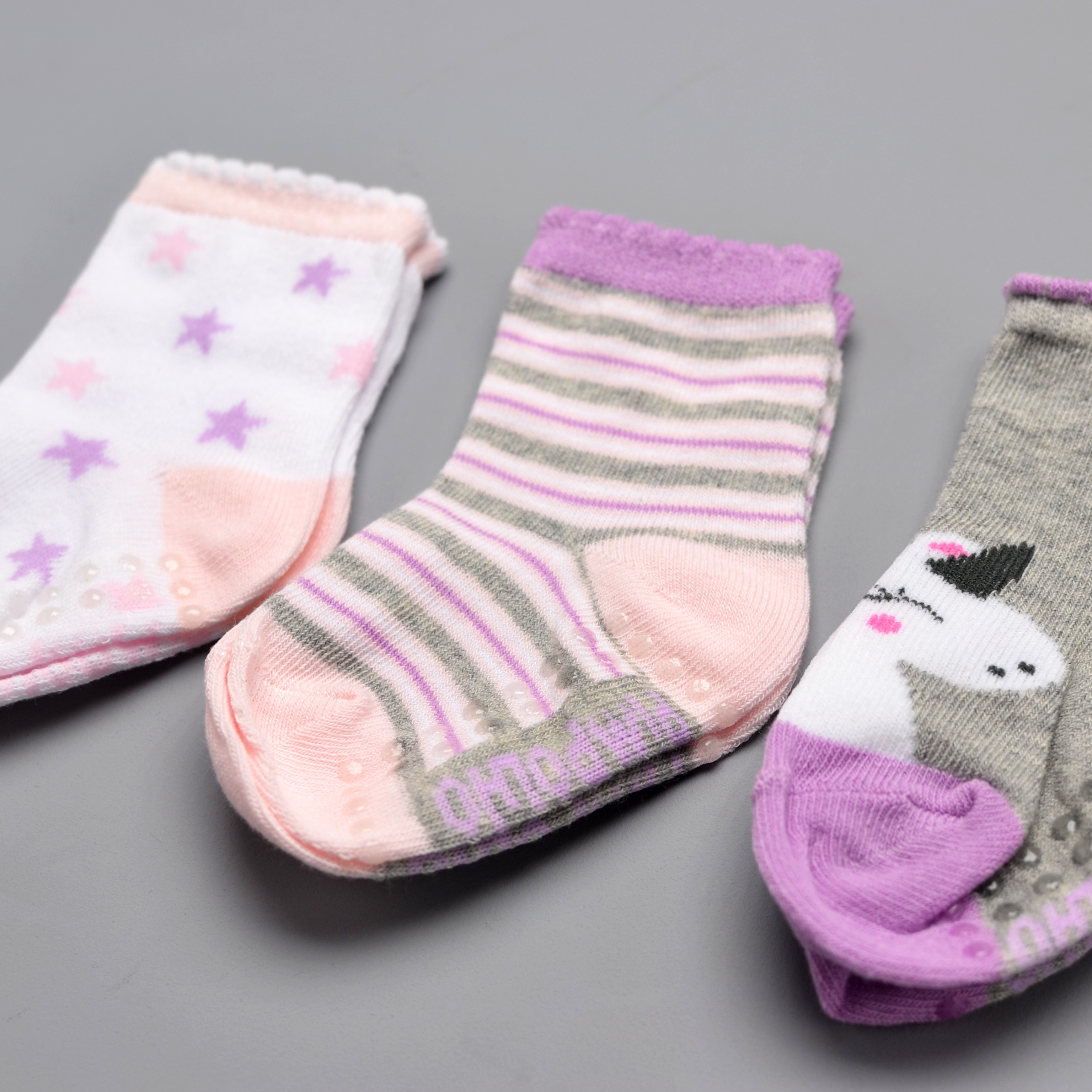 Kit Meia Estampada com 3 Unidades Colorido - Alô Bebê - Loja Oficial