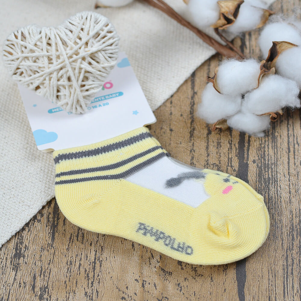 Meia Transparente Baby Amarelo - Alô Bebê - Loja Oficial